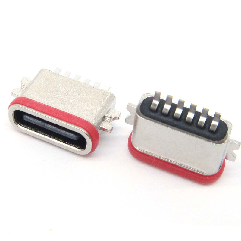 Offset SMT USB Type C 6Pos IPX7 Waterproof - Jinbeili